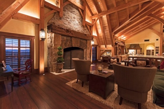 Incredible Barn Mansion Of Wood And Stone In Utah - DigsDigs
