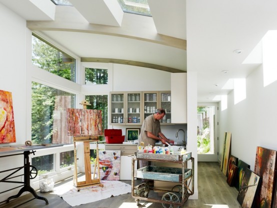 73 Inspiring Home Art Studio Designs - DigsDigs