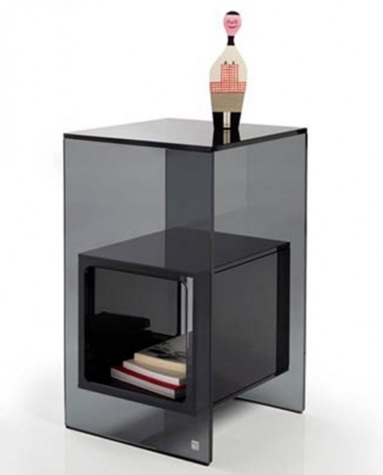 Minimalist Transparent Glass Side Table - DigsDigs