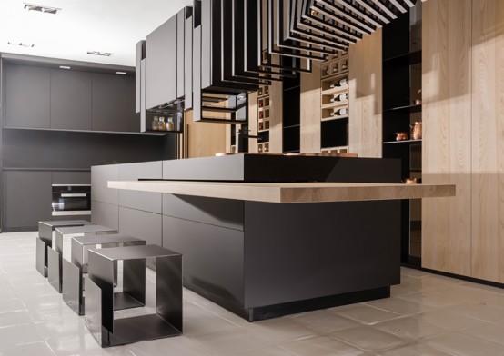 Modern And Sculptural Cut Kitchen With Personality - DigsDigs