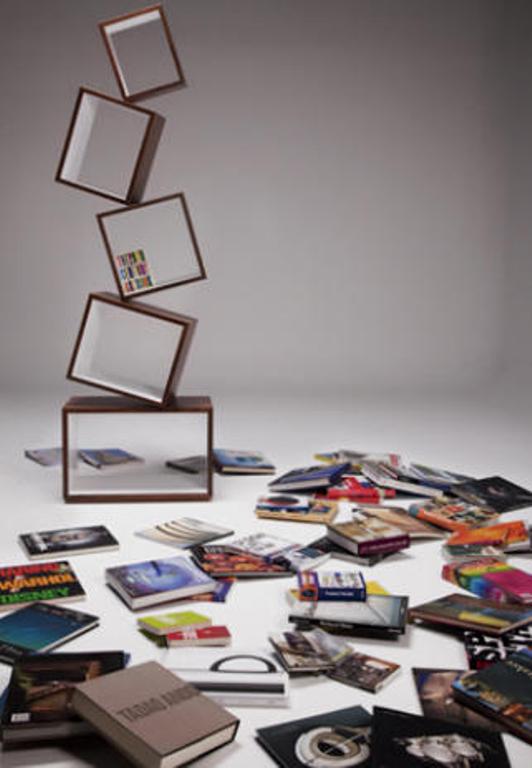 Modern Bookcase That Is Falling Down - DigsDigs