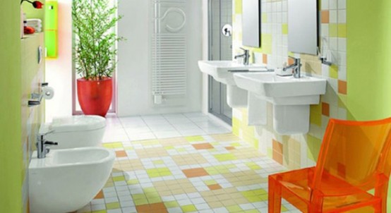 47 Multicolor Tile Bathroom Decor Ideas - DigsDigs
