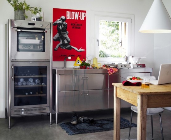 Race-Car-Style Inox Kitchens For Tight Spaces - DigsDigs