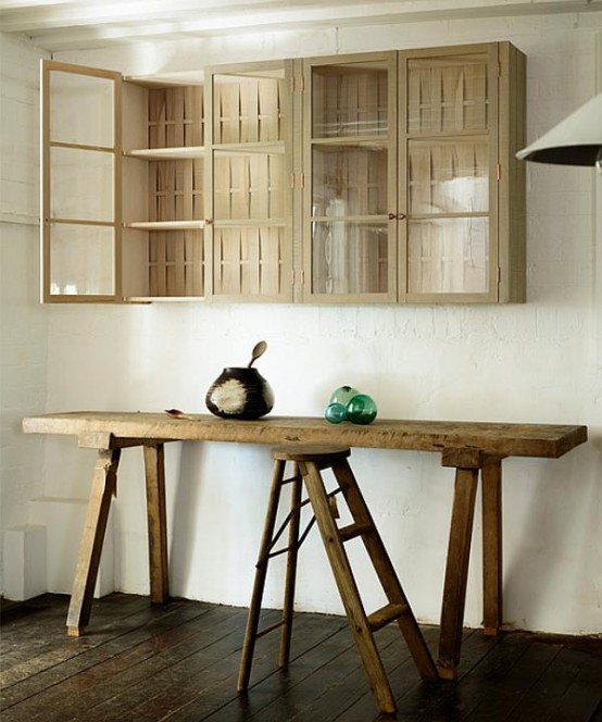 Rustic Kitchen With An Extensive Use Of Rough Wood - DigsDigs