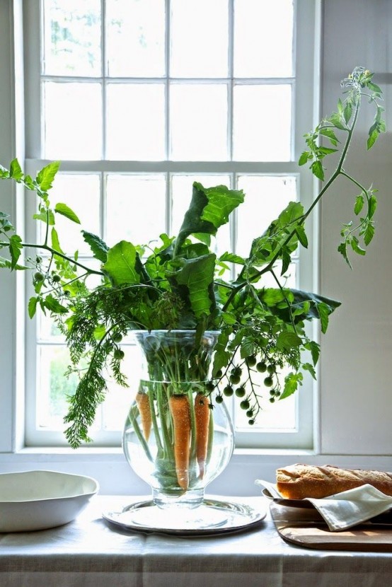 34 Rustic Veggies And Herbs Tablescape Ideas - DigsDigs