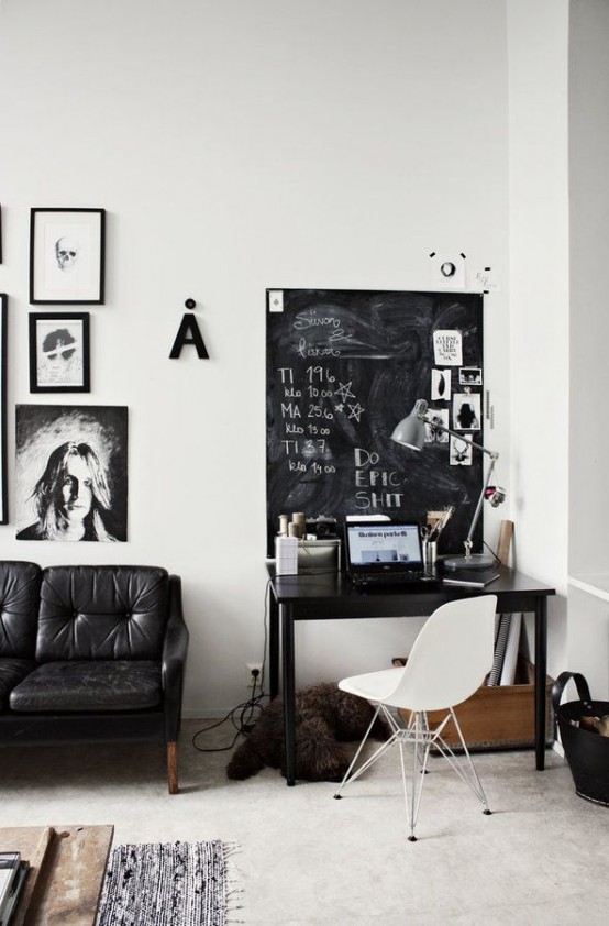 50 Smart Chalkboard Home Office Décor Ideas - DigsDigs