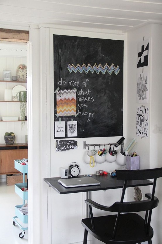 50 Smart Chalkboard Home Office Décor Ideas - DigsDigs