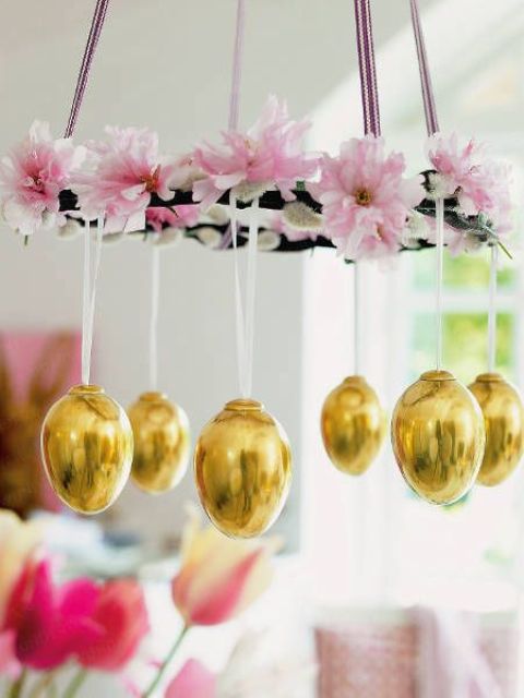 27 Sparkling Gold And Copper Easter Décor Ideas - DigsDigs