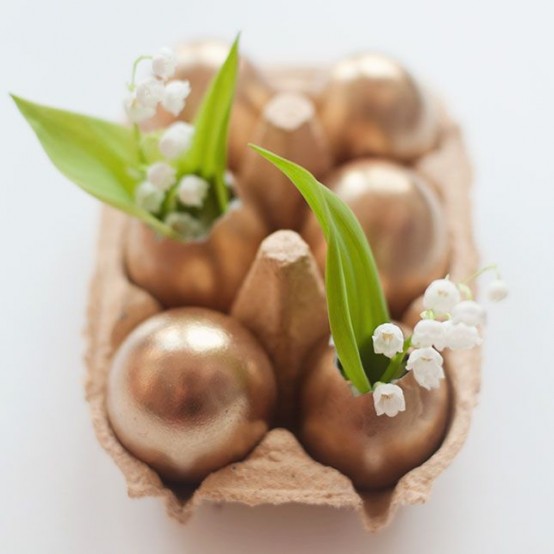 27 Sparkling Gold And Copper Easter Décor Ideas - DigsDigs