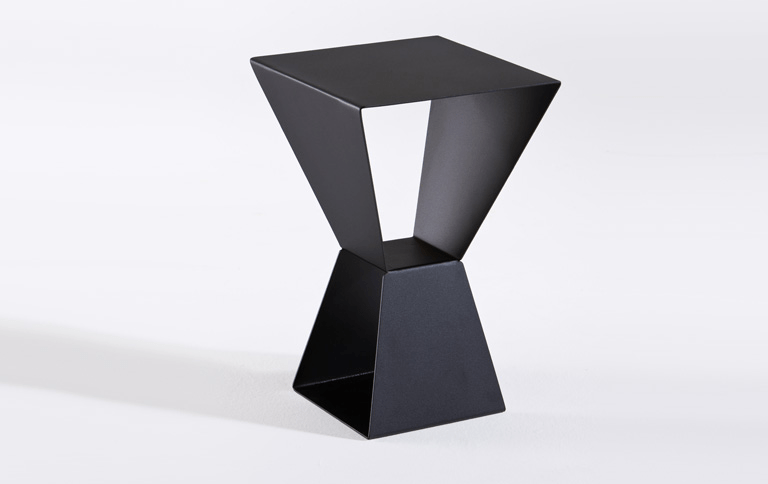 Modern Trapezoidal Side Table To Use As A Display Stand - DigsDigs