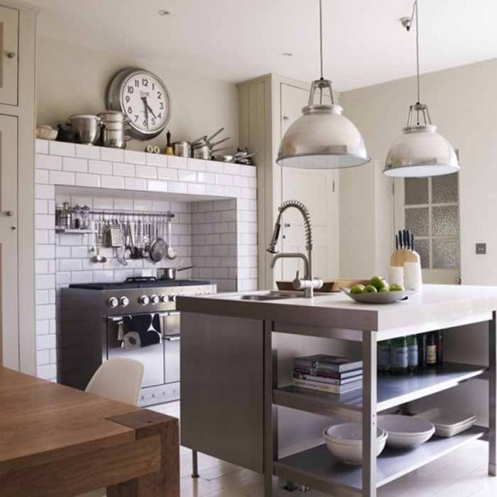 95 Stylish Kitchens With Brick Walls And Ceilings - DigsDigs