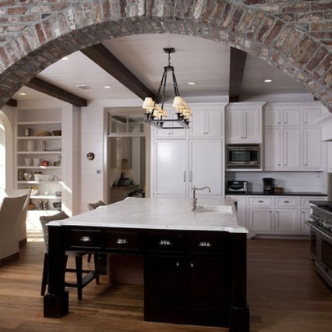 95 Stylish Kitchens With Brick Walls And Ceilings - DigsDigs
