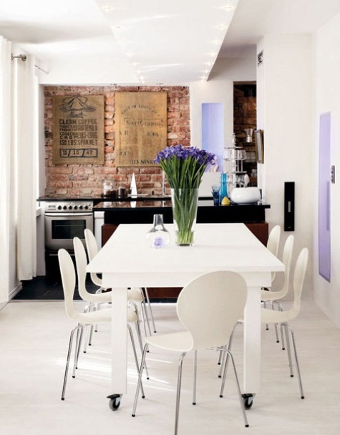 95 Stylish Kitchens With Brick Walls And Ceilings - DigsDigs