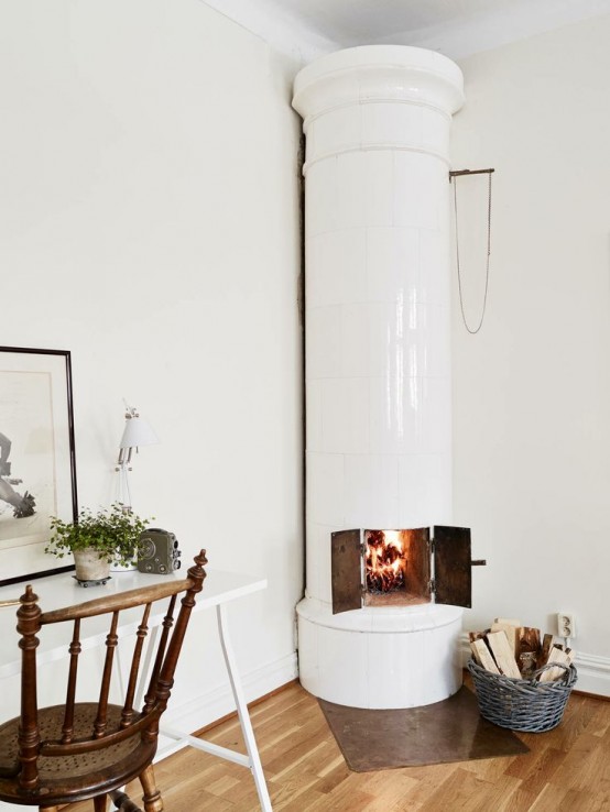 29 Traditional Tile Stoves In Home Décor - DigsDigs