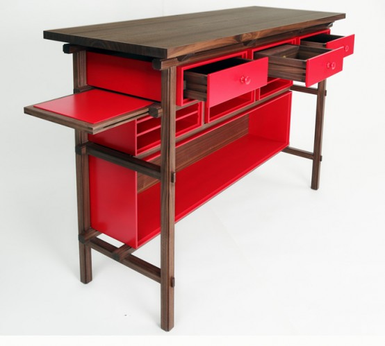 Unique Walnut Dresser That Makes A Statement - DigsDigs