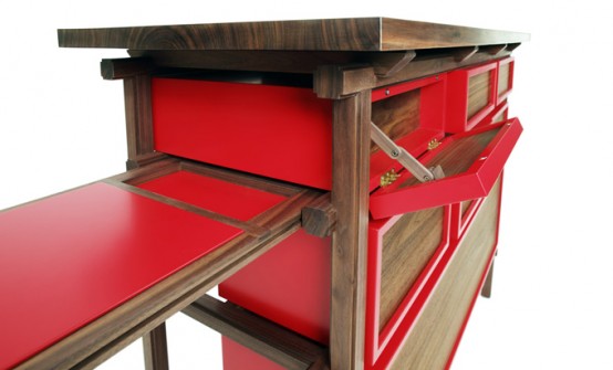 Unique Walnut Dresser That Makes A Statement - DigsDigs