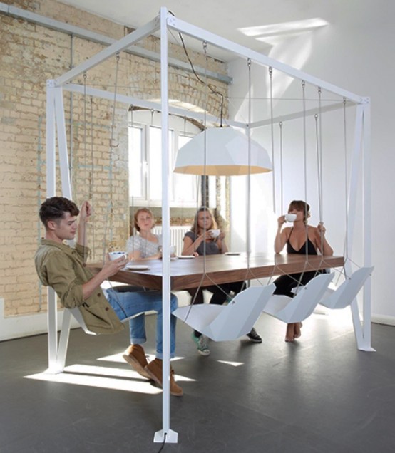 Unusual Swing Table For Having Fun At Meetings - DigsDigs