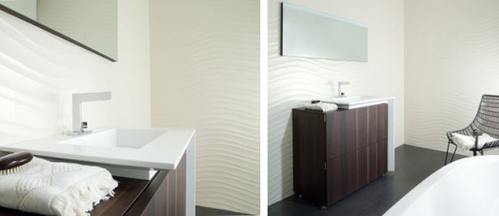 Zen-Like Pearl Bathroom Wall Tiles - Qatar by Porcelanosa - DigsDigs